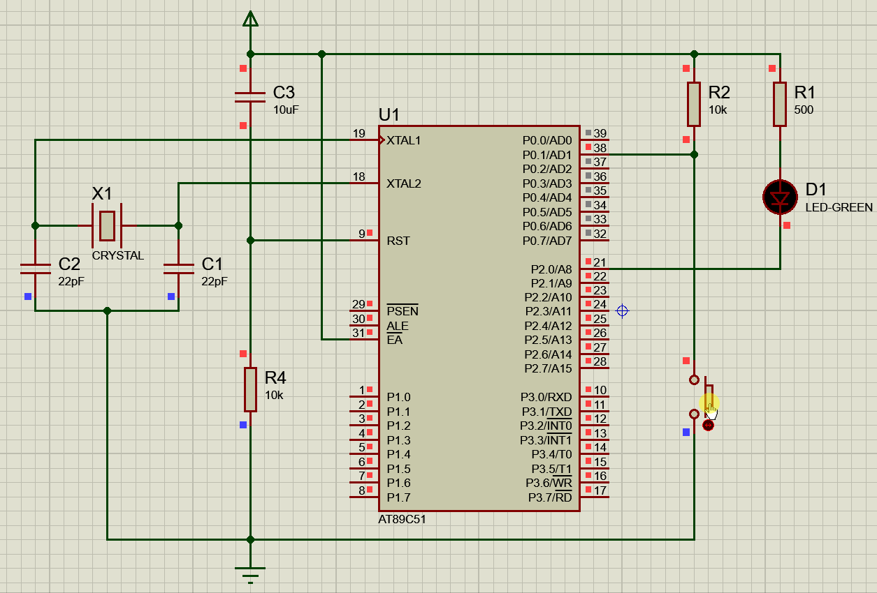 Led And Switch Interfacing With 8051 Including Switch Debouncing